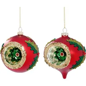 MARK ROBERTS Christmas Reflector Ornament - Red