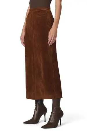 Joe's Jeans Faux Suede Welt Pocket Midi Skirt