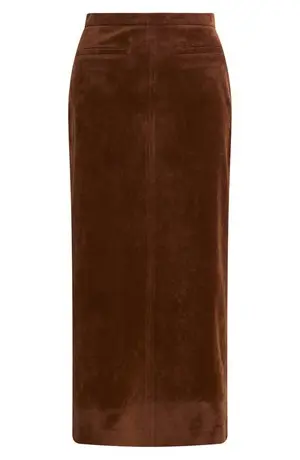 Joe's Jeans Faux Suede Welt Pocket Midi Skirt