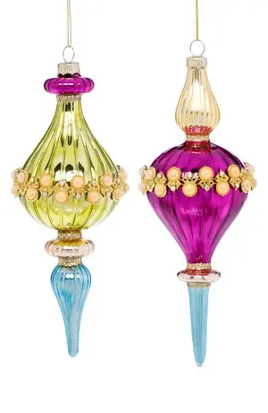 MARK ROBERTS Bright Finial Drop Ornament - Fuschia