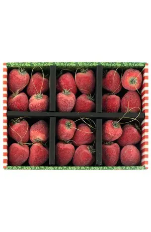MARK ROBERTS Frosted Strawberry Ornament