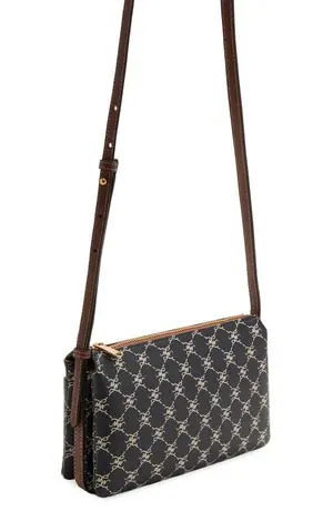 Mango Logo Faux Leather Crossbody Bag - Navy