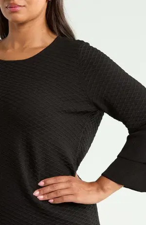 KASPER Double Flare Sleeve Bateau Neck Sweater
