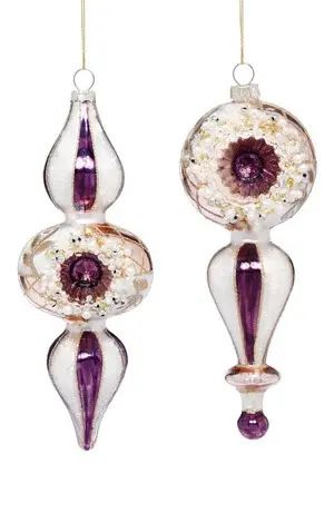 MARK ROBERTS Double Reflector Finial Ornament - Plum