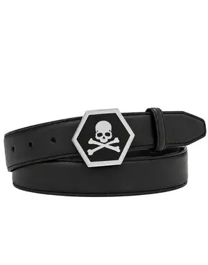 Philipp Plein Skull Belt - Black/nickel