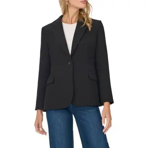 Vince Camuto Single-breasted Notched Lapel Blazer - Rich Black