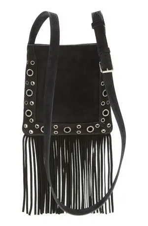 Valentino Garavani Small Nellcôte Fringe Stud Suede Crossbody Bag