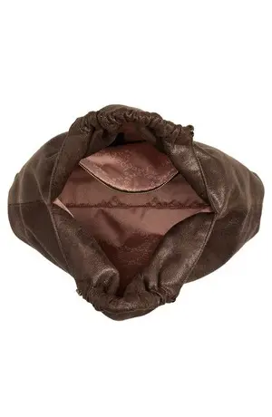 Stella McCartney Medium Falabella Drawstring Faux Suede Shoulder Bag - Mahogany
