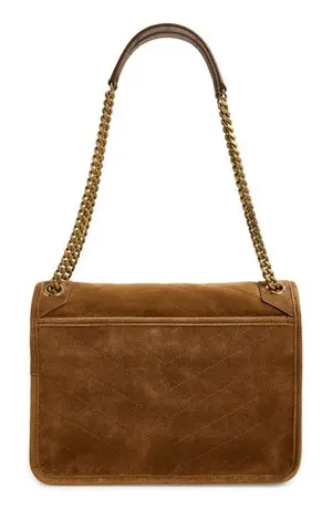 Saint Laurent Medium Suede Shoulder Bag - Caramel Cognac