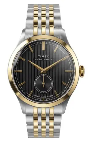 Timex® Waterbury Classic Quartz Bracelet Watch - Silver/black
