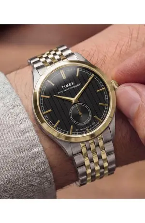 Timex® Waterbury Classic Quartz Bracelet Watch - Silver/black