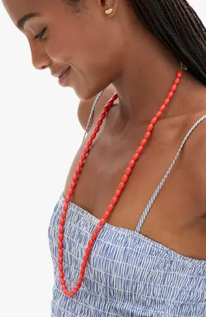 Clare V. Enamel Barrel Chain Necklace
