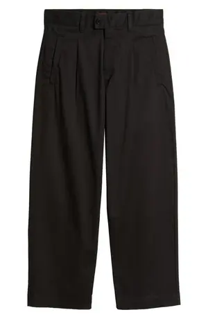 BOSS Pleated Wide Leg Trousers - Black