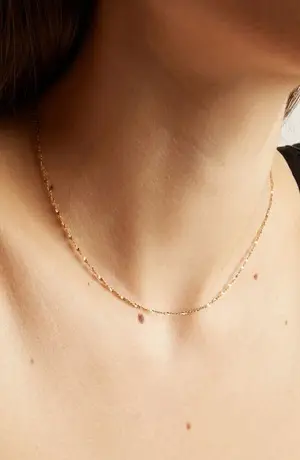 AURATE Unbreakable Barely There Chain Necklace - Yellow