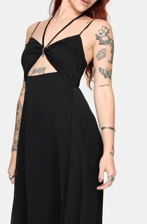 DISTURBIA Calla Keyhole Halterneck Midi Dress