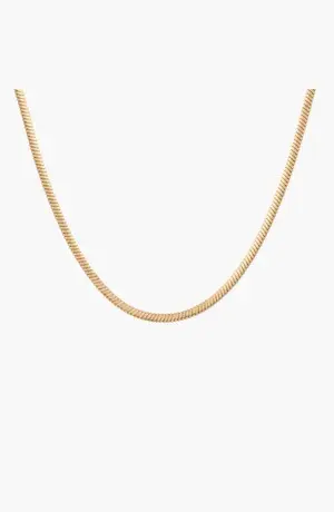 AURATE Unbreakable Herringbone Necklace - Yellow