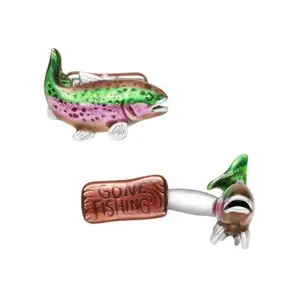 JAN LESLIE Gone Fishing Sterling Cufflinks - Multicolor