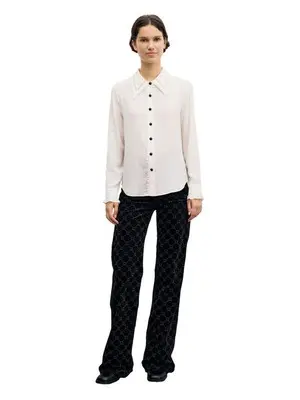 Gerard Darel Loren Silk Crepe Blouse
