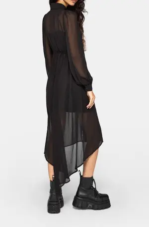 DISTURBIA Eimhir Chiffon High-low Midi Shirt Dress