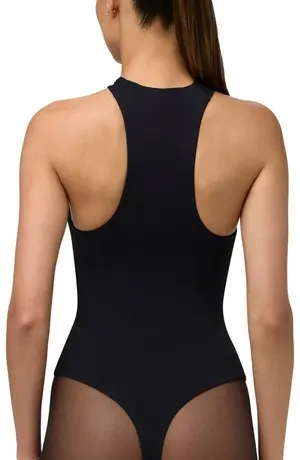 Naked Wardrobe Body Flex Cross Front Halter Bodysuit