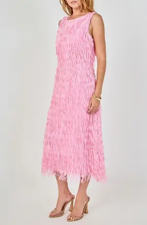 Endless Rose Sleeveless Fringe Midi Dress