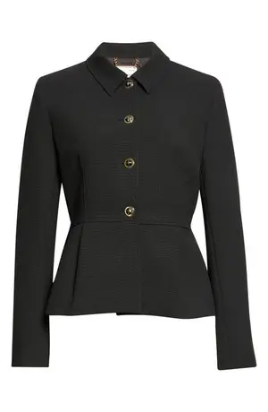 St. John Palais Stretch Suiting Peplum Jacket