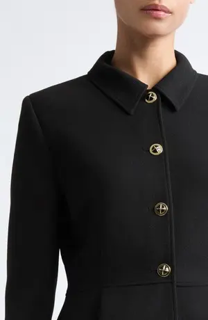 St. John Palais Stretch Suiting Peplum Jacket