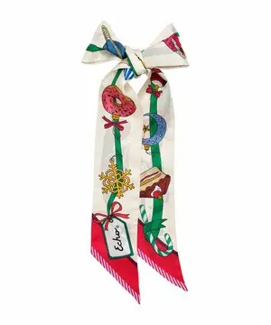 Echo Ornament Collection Silk Ribbon Scarf - Cream