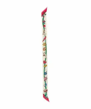 Echo Ornament Collection Silk Ribbon Scarf - Cream