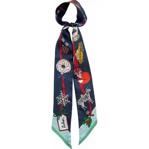 Echo Ornament Collection Silk Ribbon Scarf Navy