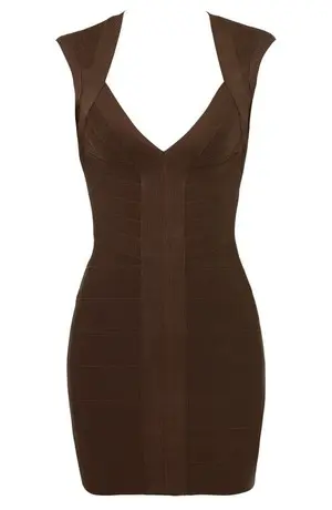 House Of Cb Icon Bandage Minidress - Chocolate