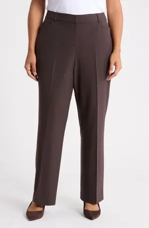 TAHARI ASL Bird's-eye Straight Leg Pants