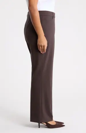 TAHARI ASL Bird's-eye Straight Leg Pants