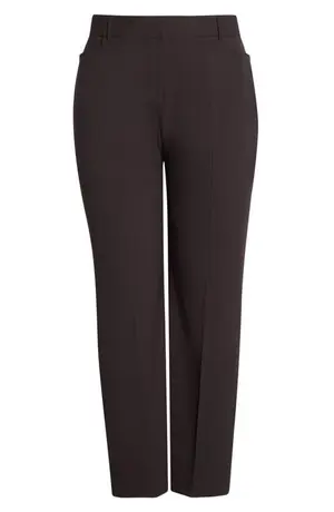 TAHARI ASL Bird's-eye Straight Leg Pants