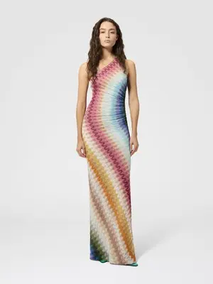 Missoni One-shoulder Long Viscose Lace Dress