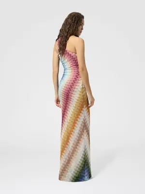 Missoni One-shoulder Long Viscose Lace Dress