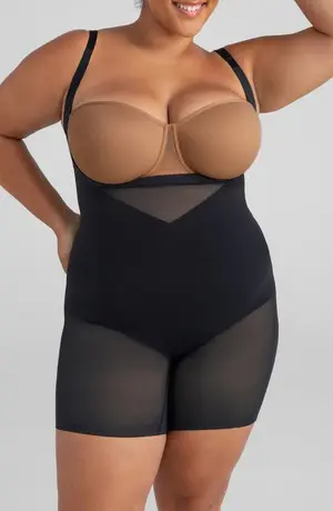 HONEYLOVE Open Bust Mid Thigh Shaper Bodysuit - Runway