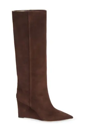 JIMMY CHOO Blake Pointed Toe Knee High Wedge Boot
