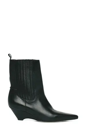 Cinq À Sept Parker Leather Curved Wedge Chelsea Boot