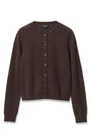 Rag & Bone Archie Embellished Cotton & Cashmere Cardigan