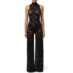 Naked Wardrobe Stretch Lace Jumpsuit