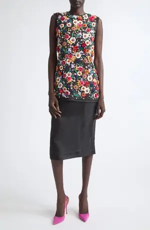 Carolina Herrera Silk Knee Length Skirt