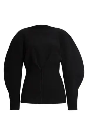 Carolina Herrera Puff Sleeve Wool & Cashmere Sweater
