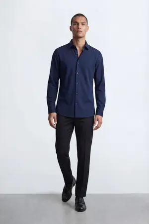 TWISTED TAILOR Noah Jersey Shirt - Navy