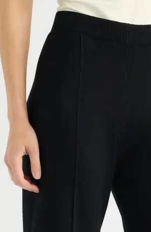 TAHARI ASL Wide Leg Sweater Knit Pants - Black