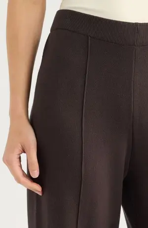 TAHARI ASL Wide Leg Sweater Knit Pants - Espresso