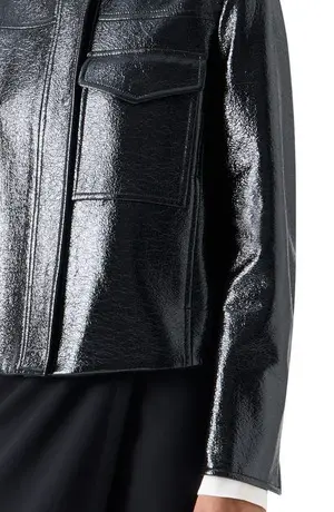 Akris Faux Lacquer Leather Jacket