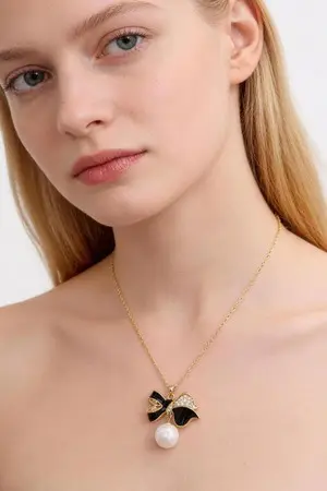 CLASSICHARMS Butterfly Pearl Drop Necklace