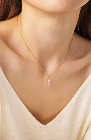 MINT & LILY Three Stone Drop Pendant Necklace
