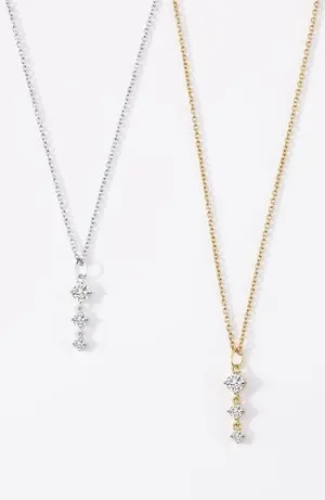 MINT & LILY Three Stone Drop Pendant Necklace